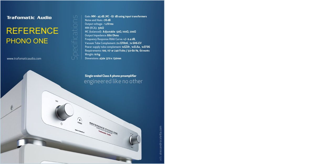 Trafomatic Audio Reference Phono One For Sale | Audiogon