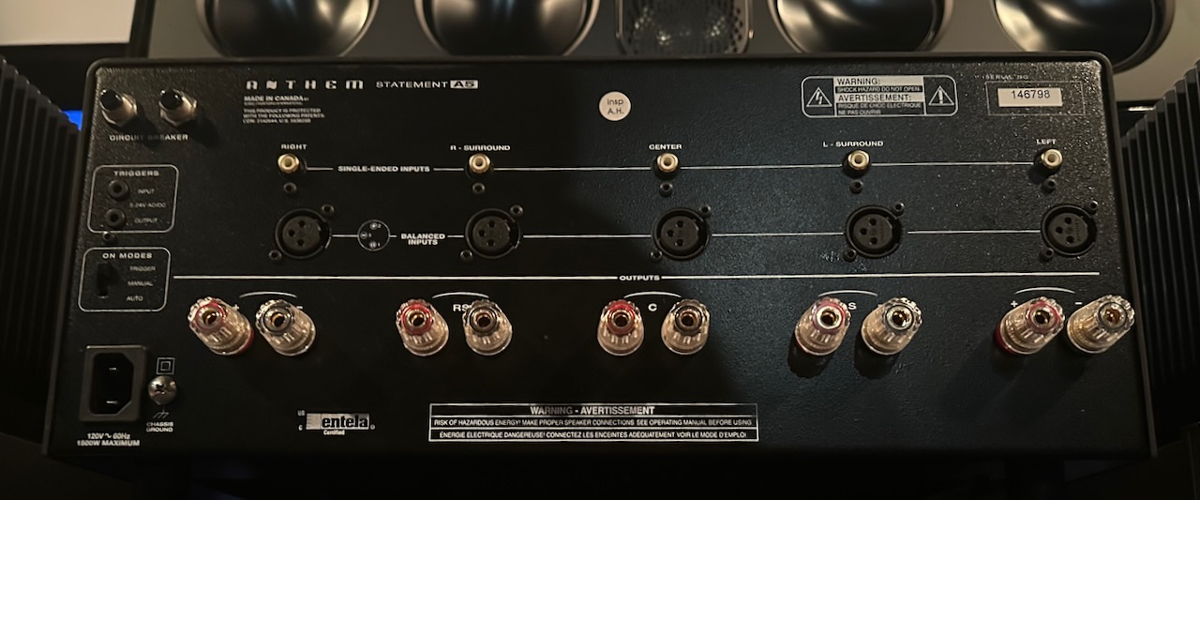 Anthem A5 Statement 5 channel amp For Sale | Audiogon
