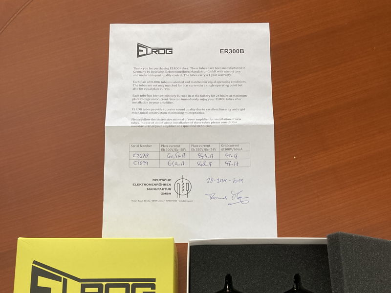 Elrog tubes ER300B For Sale | Audiogon