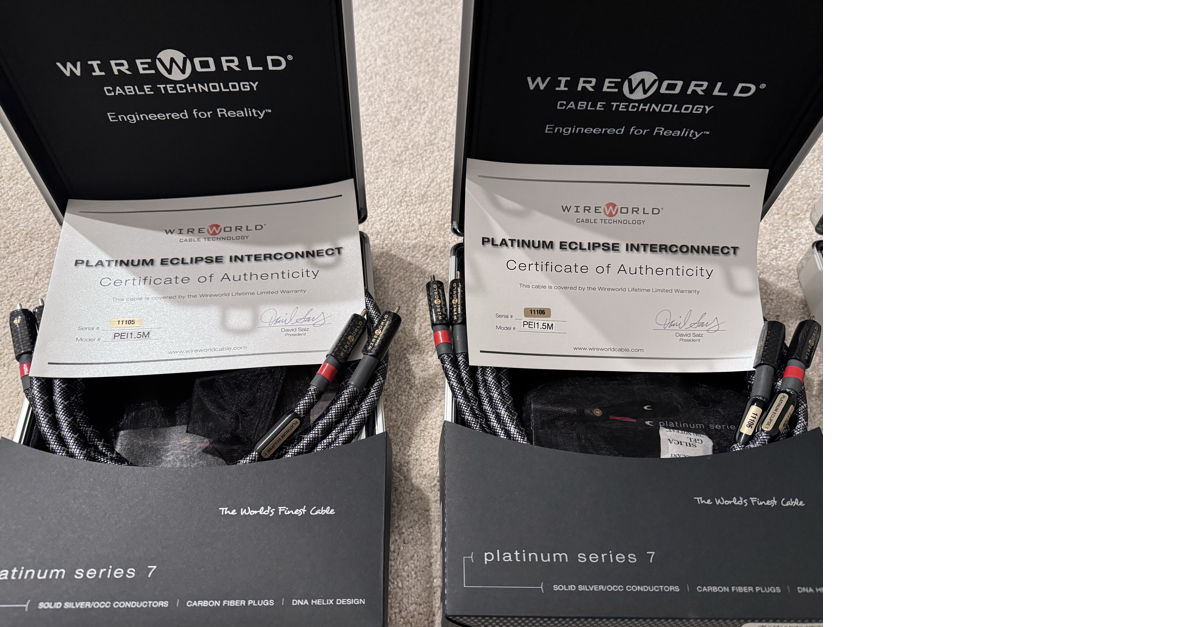 Wireworld Platinum Eclipse 7 - RCA to RCA ... For Sale | Audiogon
