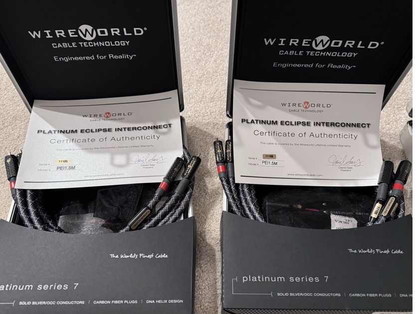 Wireworld Platinum Eclipse 7 - RCA to RCA ... For Sale | Audiogon
