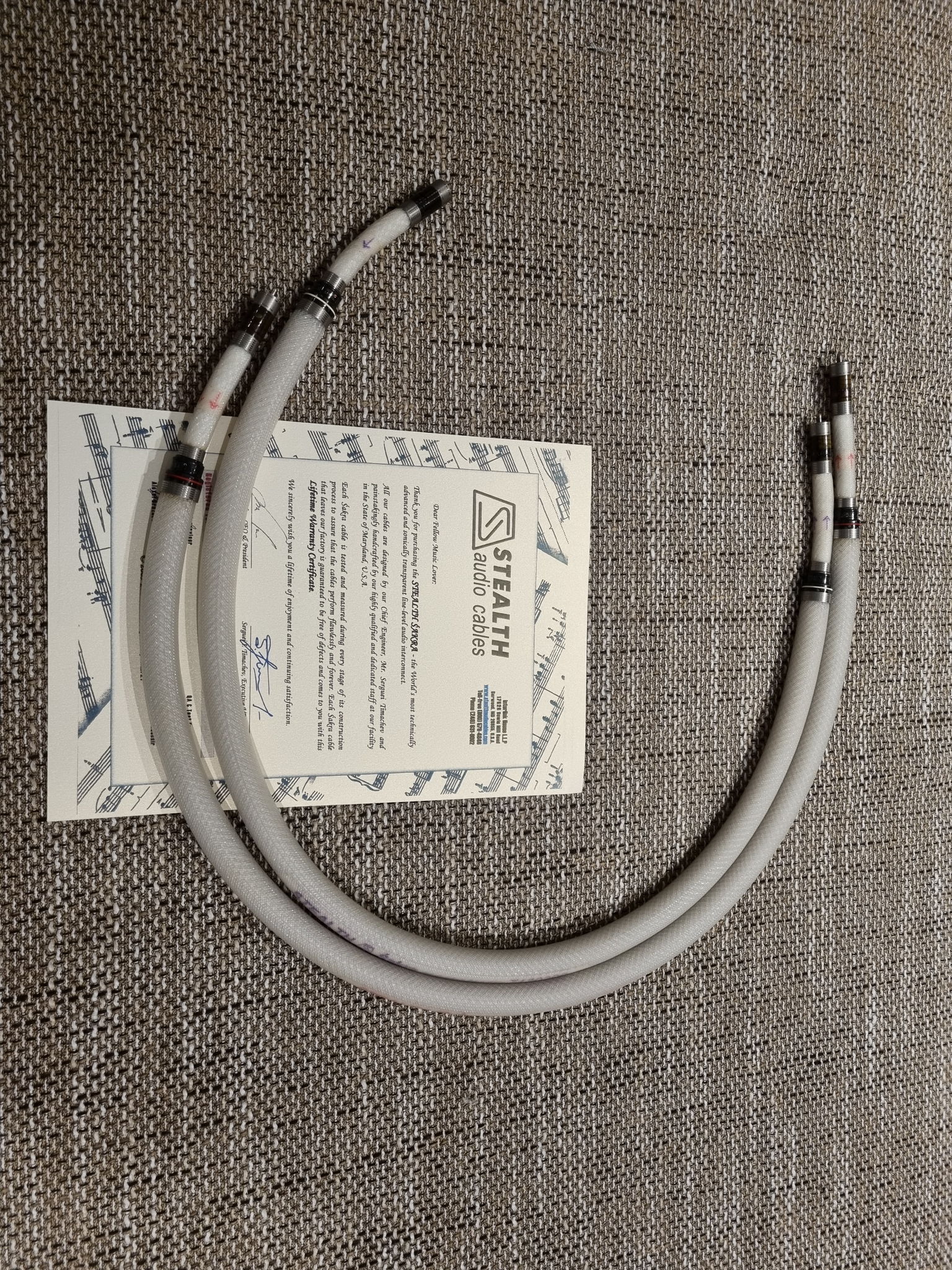 Stealth Audio Cables Sakra RCA 2x1,00m For Sale | Audiogon