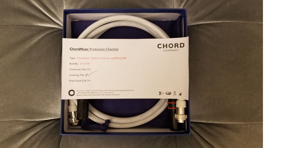 Chord - Music Interconnects - DIN4 - XLR P... For Sale | Audiogon