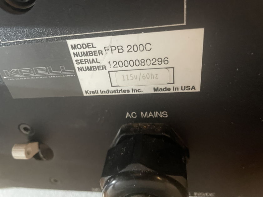 Krell FPB 200C For Sale | Audiogon