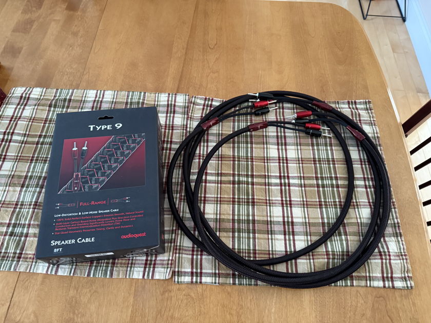 AudioQuest Type 9 Speaker Cable - 8 ft pair For Sale | Audiogon