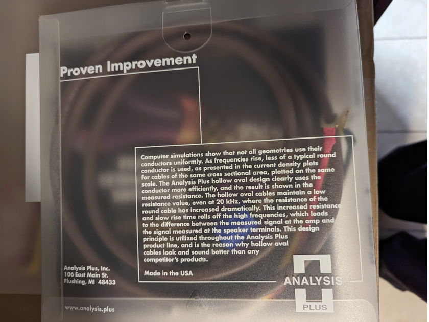 Analysis Plus Inc. REL Subwoofer Cable For Sale | Audiogon