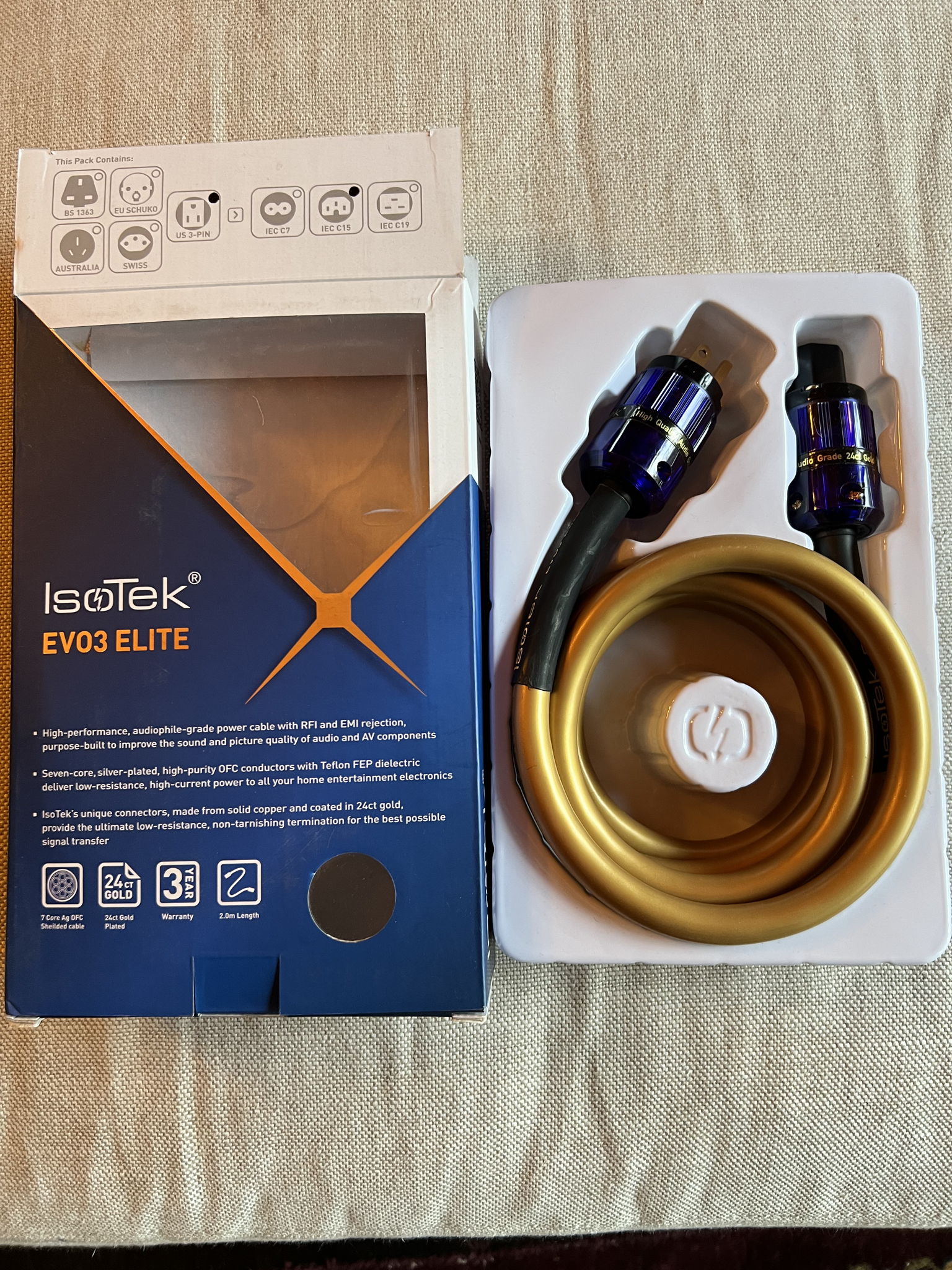 Isotek EV03 Elite 2 Meter Power Cord For Sale | Audiogon