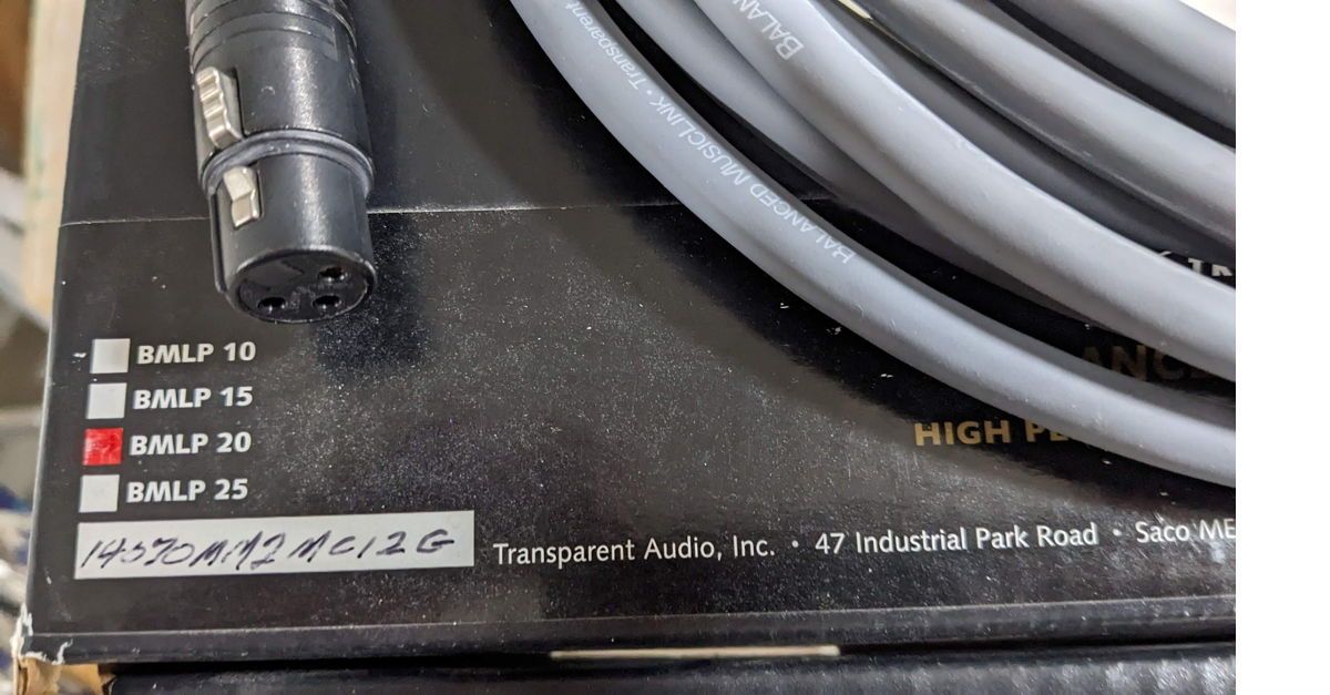 Transparent Audio Balanced MusicLink Plus ... For Sale | Audiogon