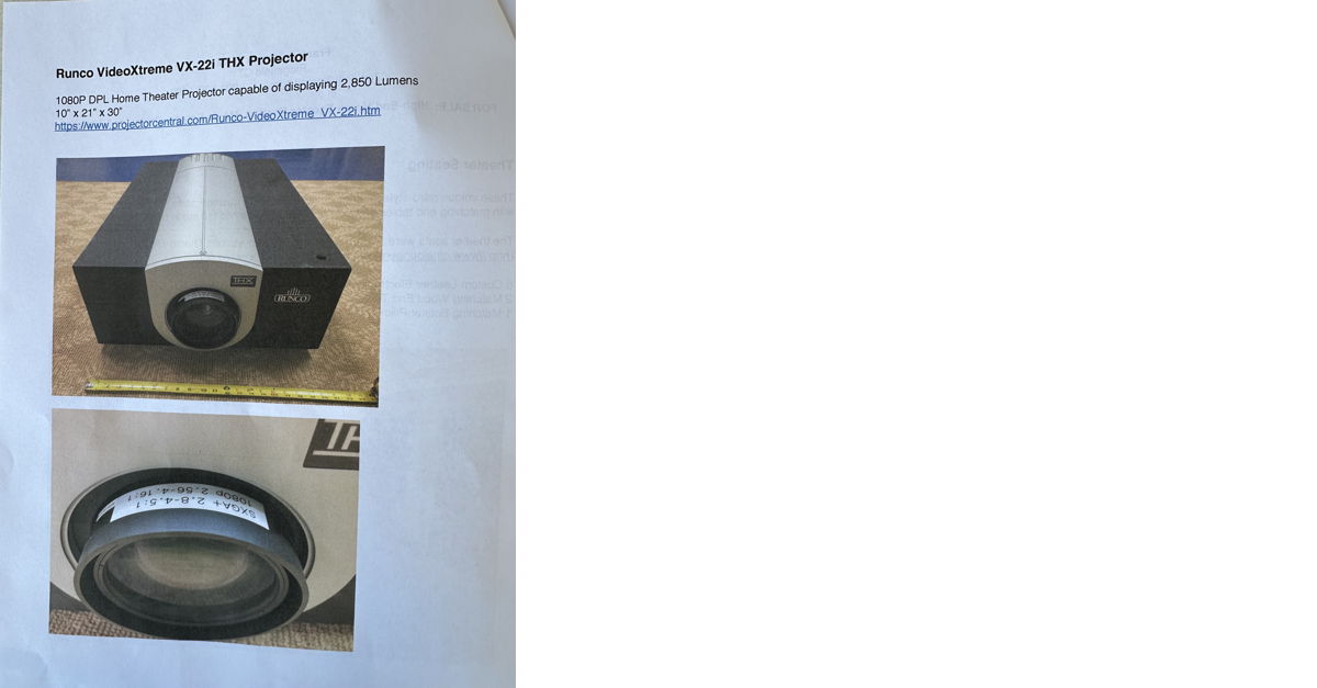 Runco VX-22i For Sale | Audiogon