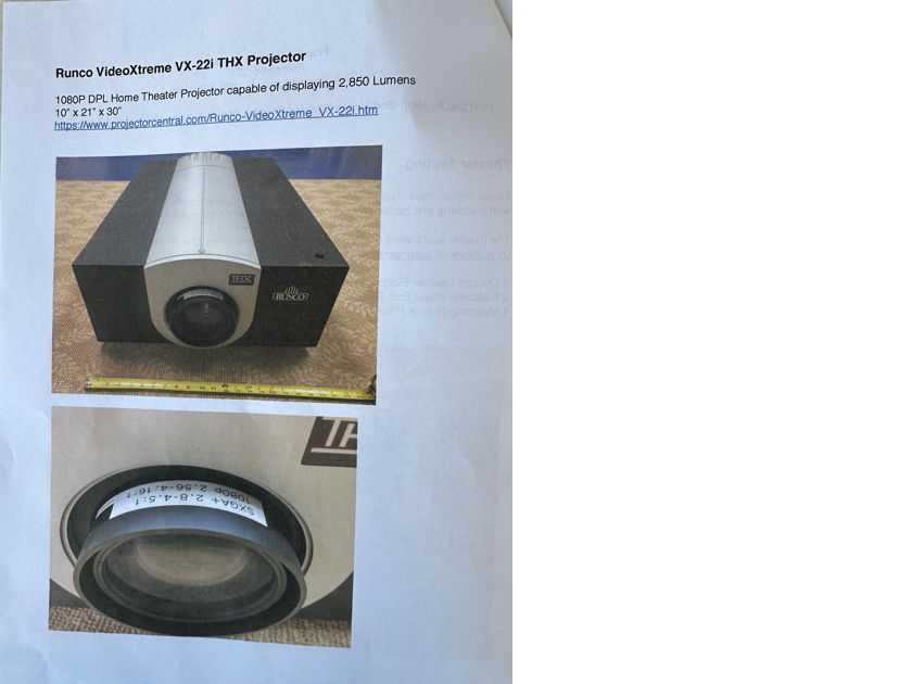 Runco VX-22i For Sale | Audiogon