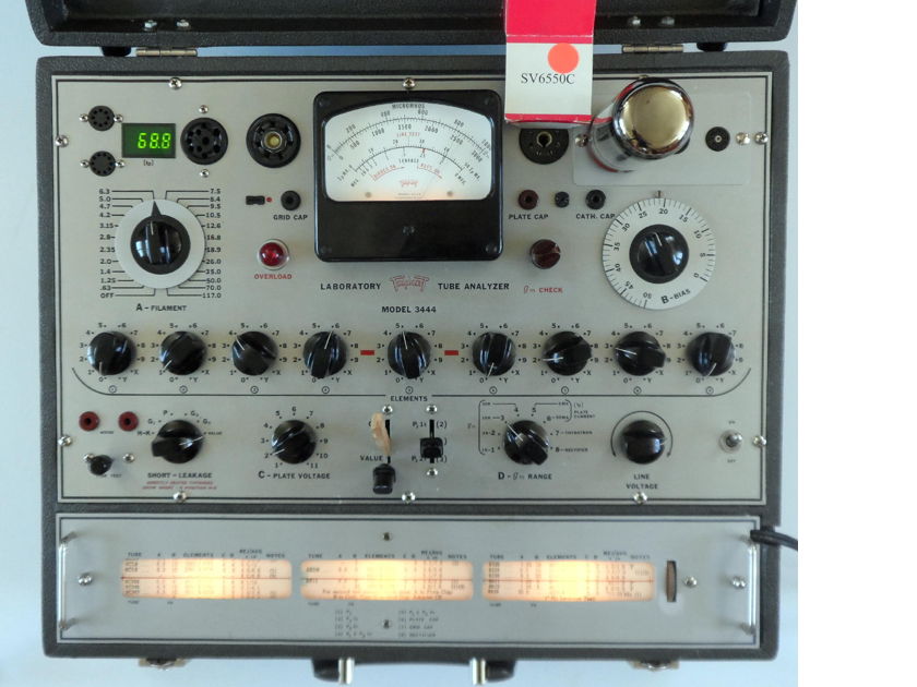Triplett 3444 tube TESTER analyzer with plate current meter, can test a ...