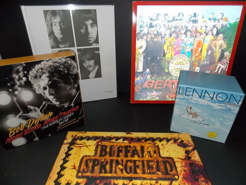 CLASSIC ROCK COMPACT DISC BOX SET LOT/ BEATLES DYLAN BUFFALO ...