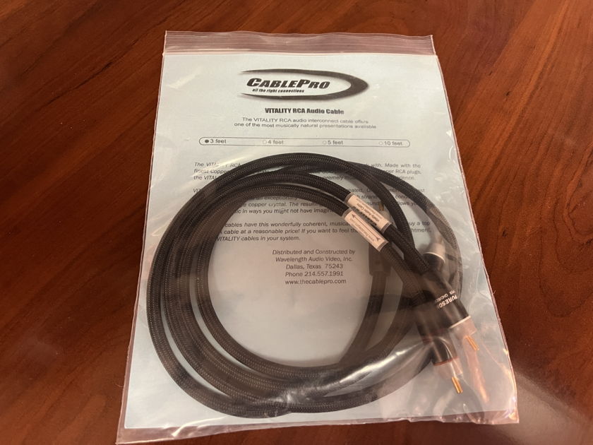 CablePro Vitality 3ft RCA IC For Sale | Audiogon