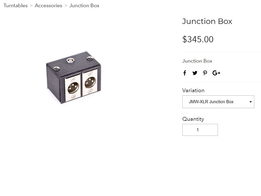 VPI Industries JMW Junction Box XLR For Sale | Audiogon