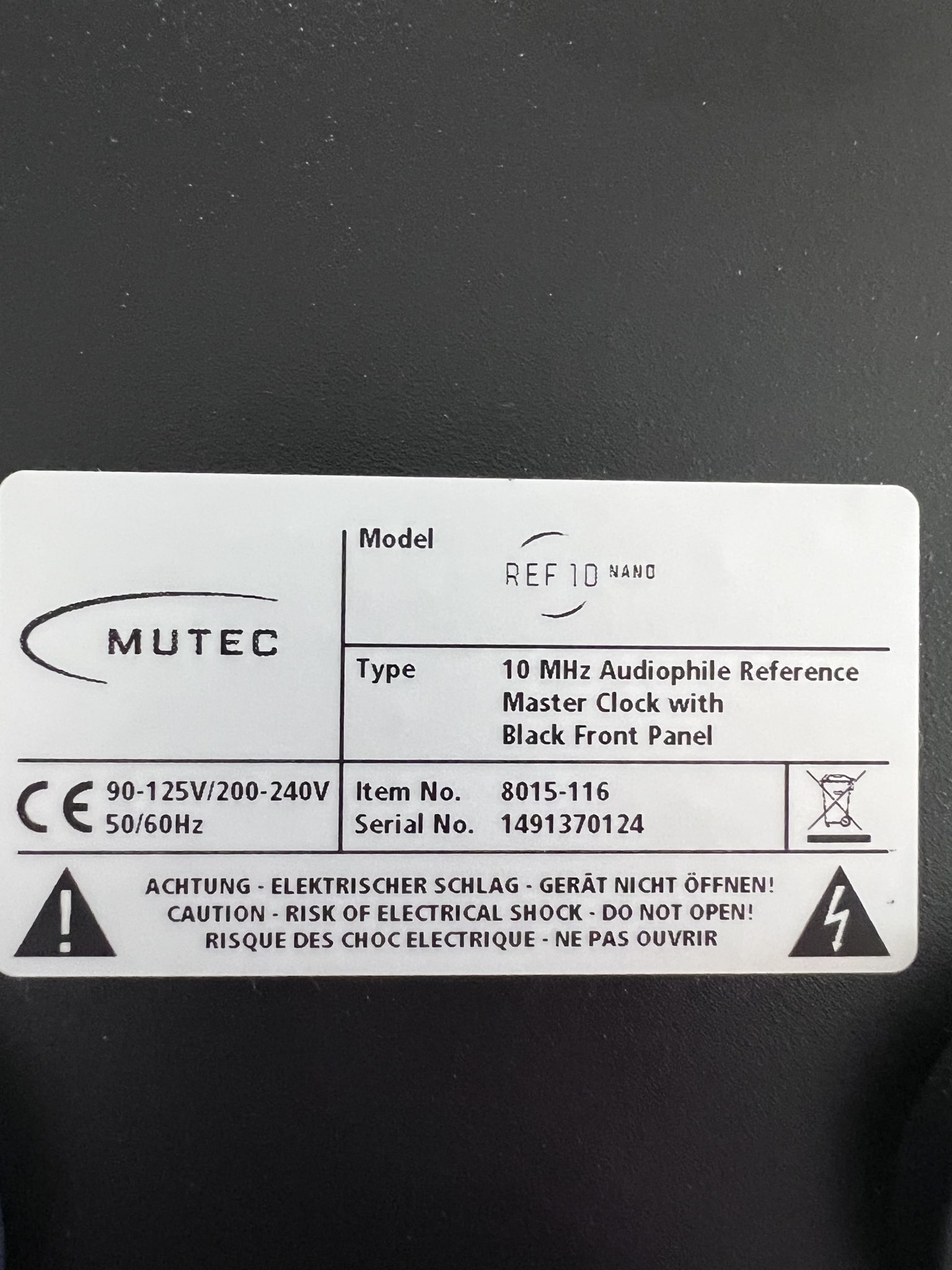 Mutec Ref-10 Nano For Sale | Audiogon