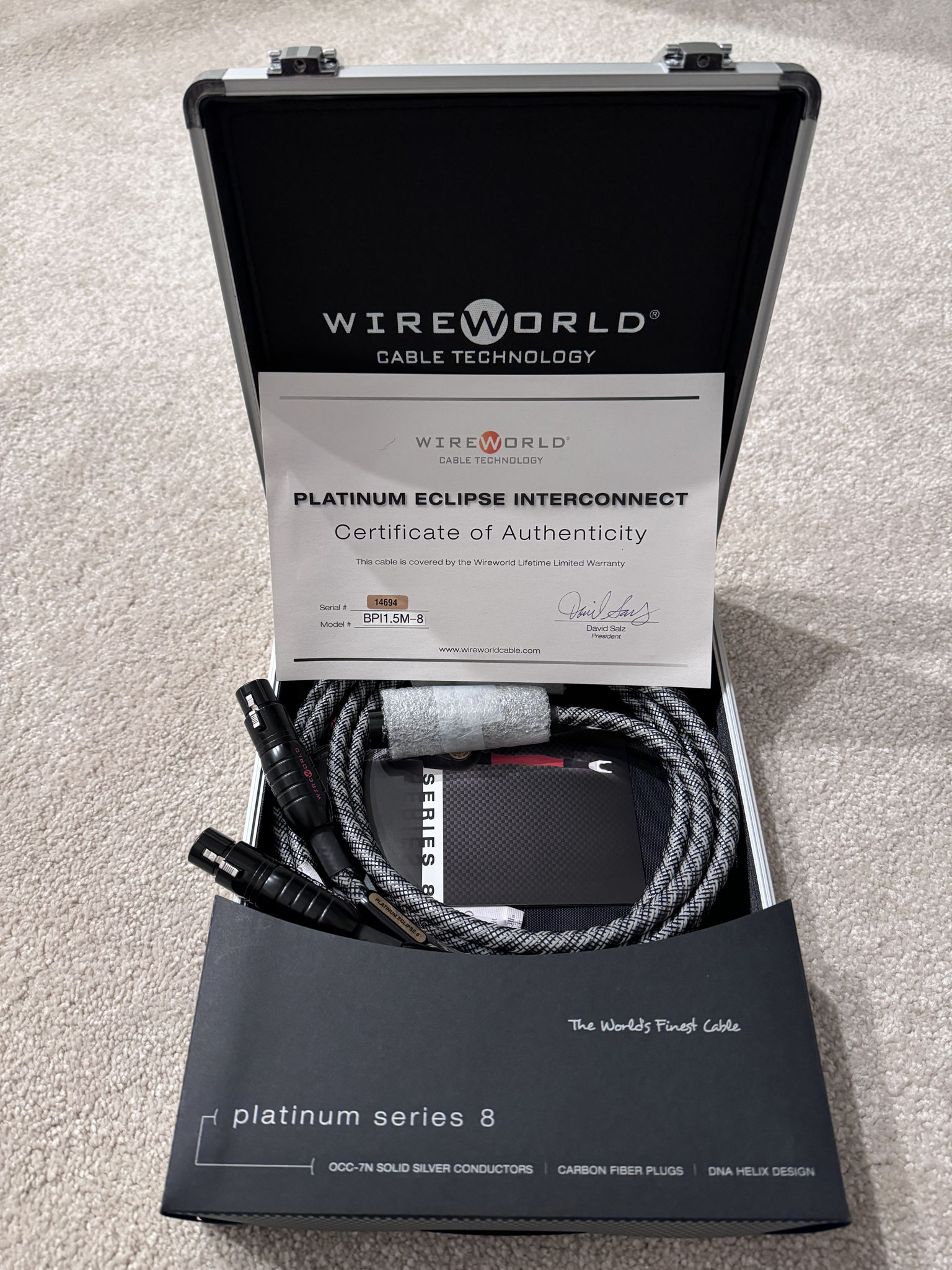 Wireworld Platinum Eclipse 8 XLR cables 1.... For Sale | Audiogon