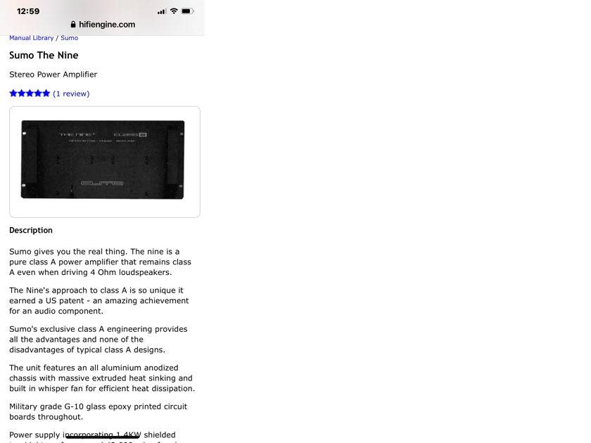 Sumo The Nine For Sale | Audiogon