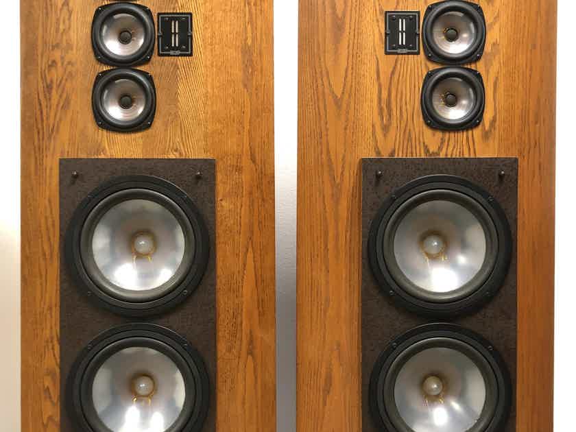 Infinity RS II A Reference Standard 3 Way 4 Ohm Floor Standing Stereo Speakers EMIT Tweeters OAK 