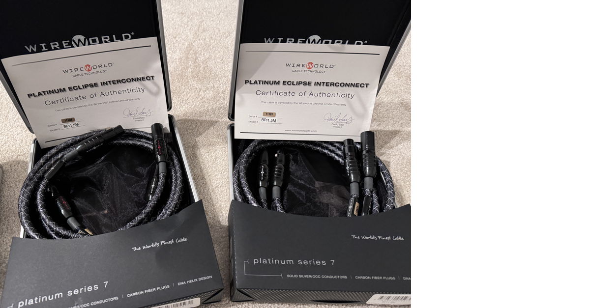 Wireworld Platinum Eclipse 7 - XLR to XLR ... For Sale | Audiogon