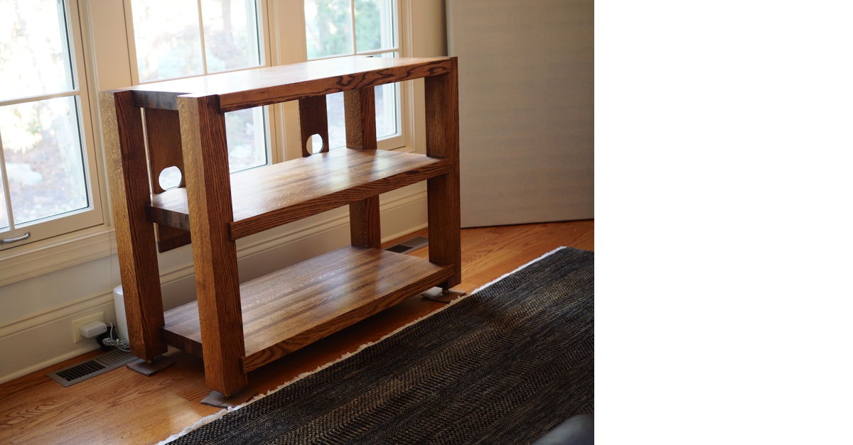 Custom heavy solid oak audio rack For Sale | Audiogon