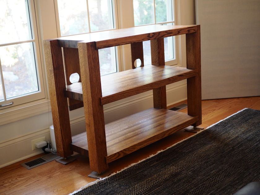 Custom heavy solid oak audio rack For Sale | Audiogon