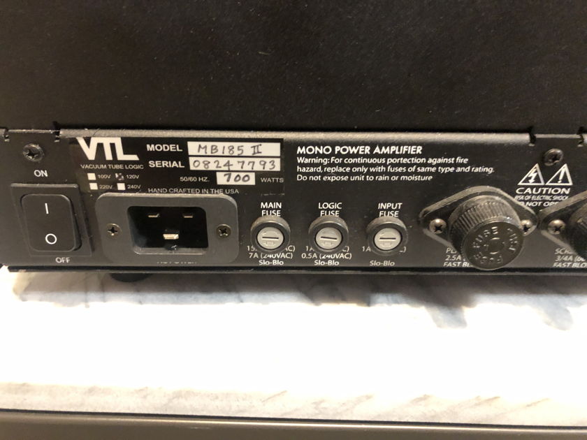 VTL MB-185 Series II Mono Block Amplifiers... For Sale | Audiogon