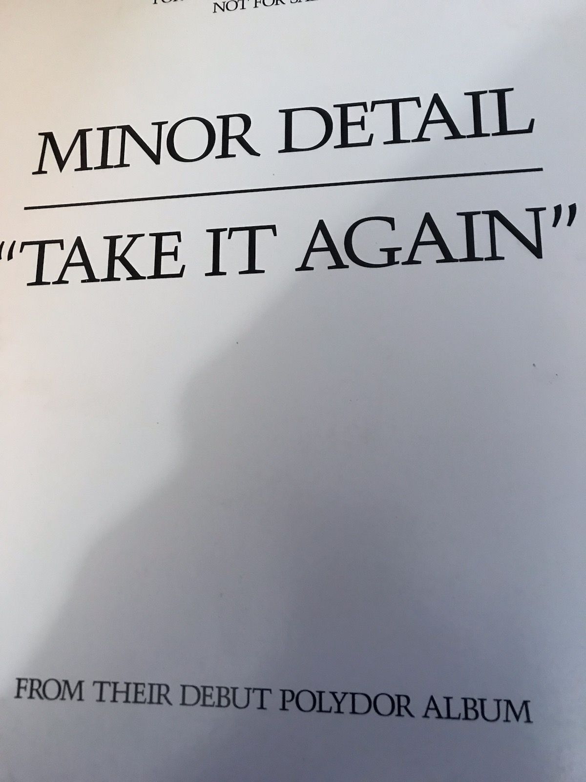 Minor Detail - Minor Detail Minor Detail ... For Sale | Audiogon