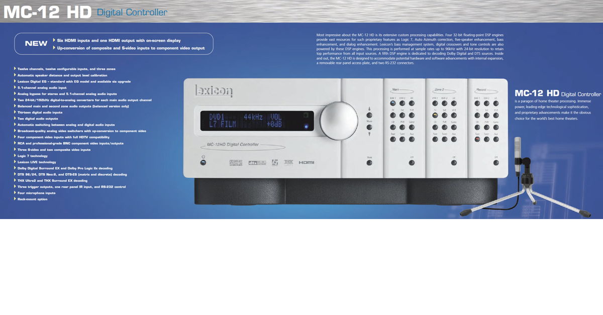 Lexicon MC-12HD Digital Controller For Sale | Audiogon