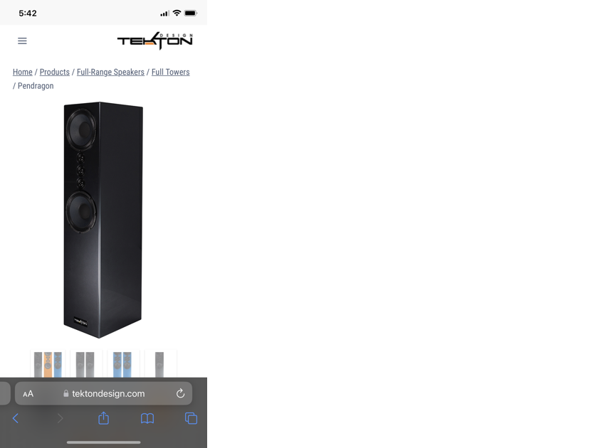 Tekton Design Pendragons For Sale | Audiogon