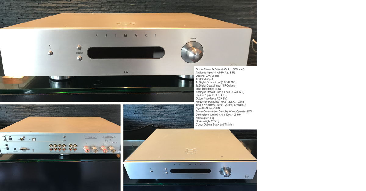Primare I22 Integrated Amplifier with DAC ... For Sale | Audiogon
